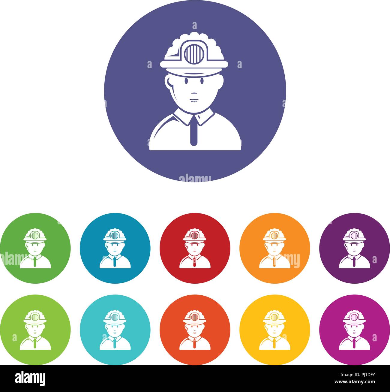 Miner icons set vector color Stock Vector Image & Art - Alamy