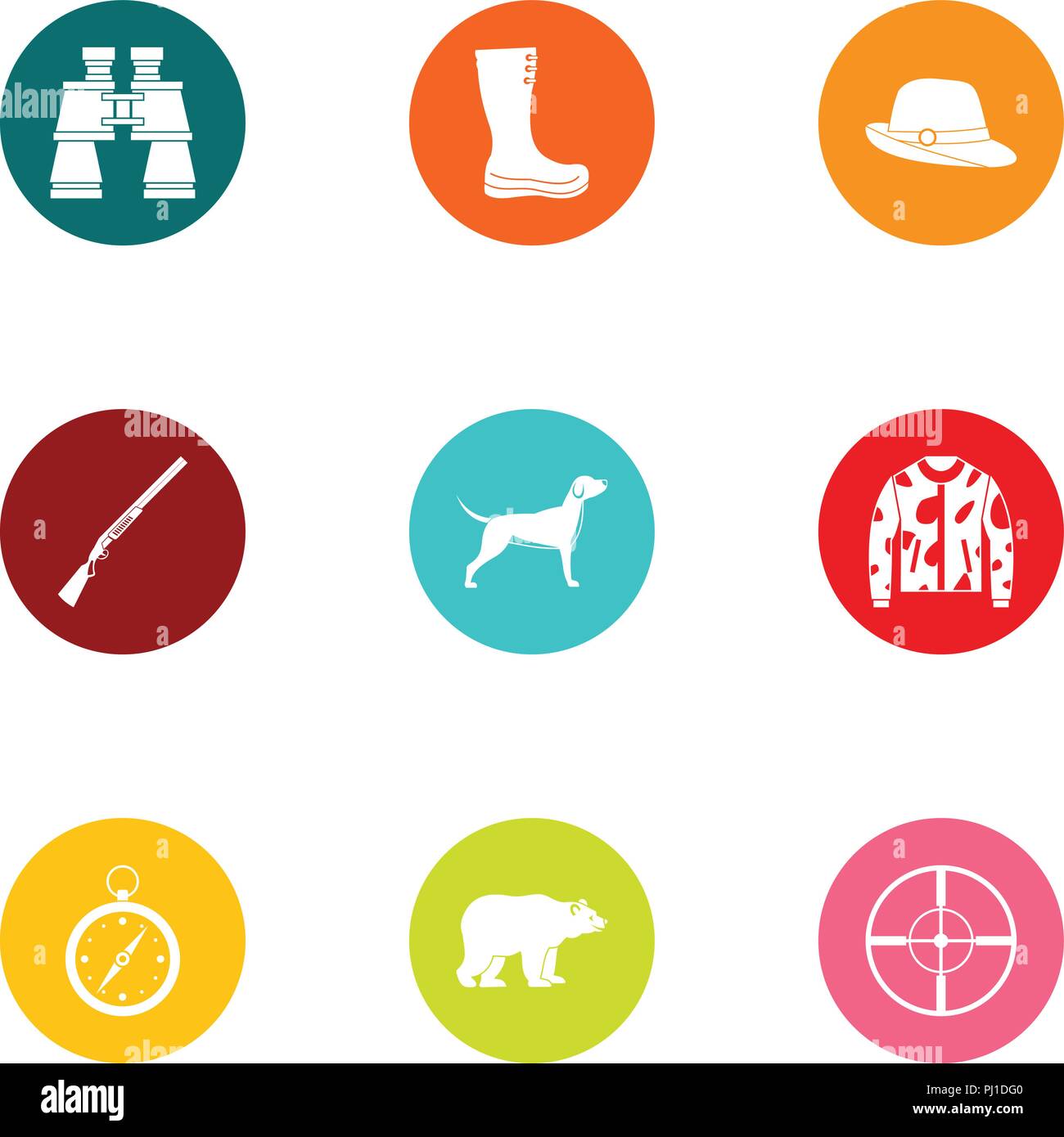 Research hunting icons set, flat style Stock Vector Image & Art - Alamy