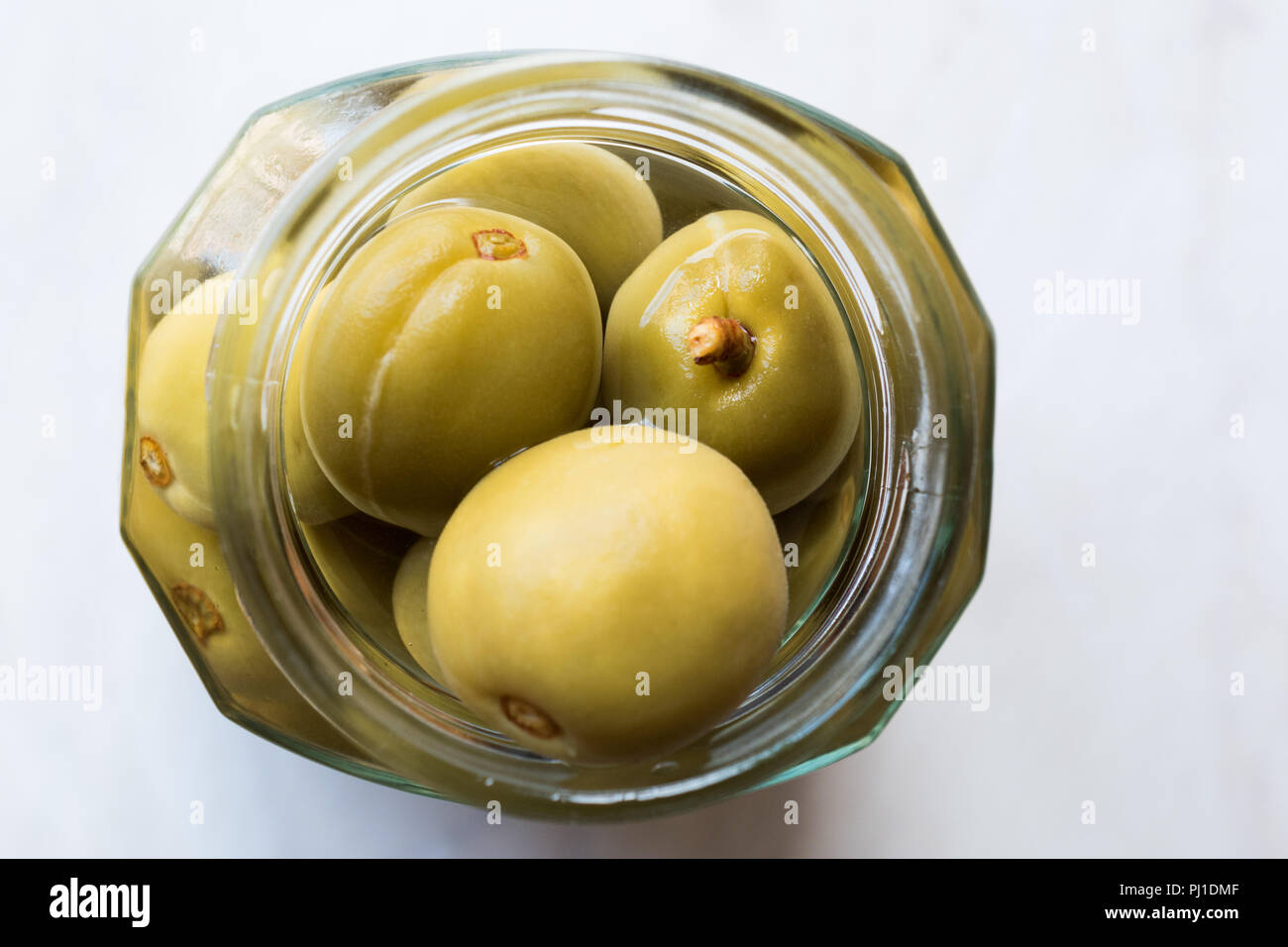 Pickled Unripe Green Almond Pickles in Glass Bottle Jar / Cagla Badem ...