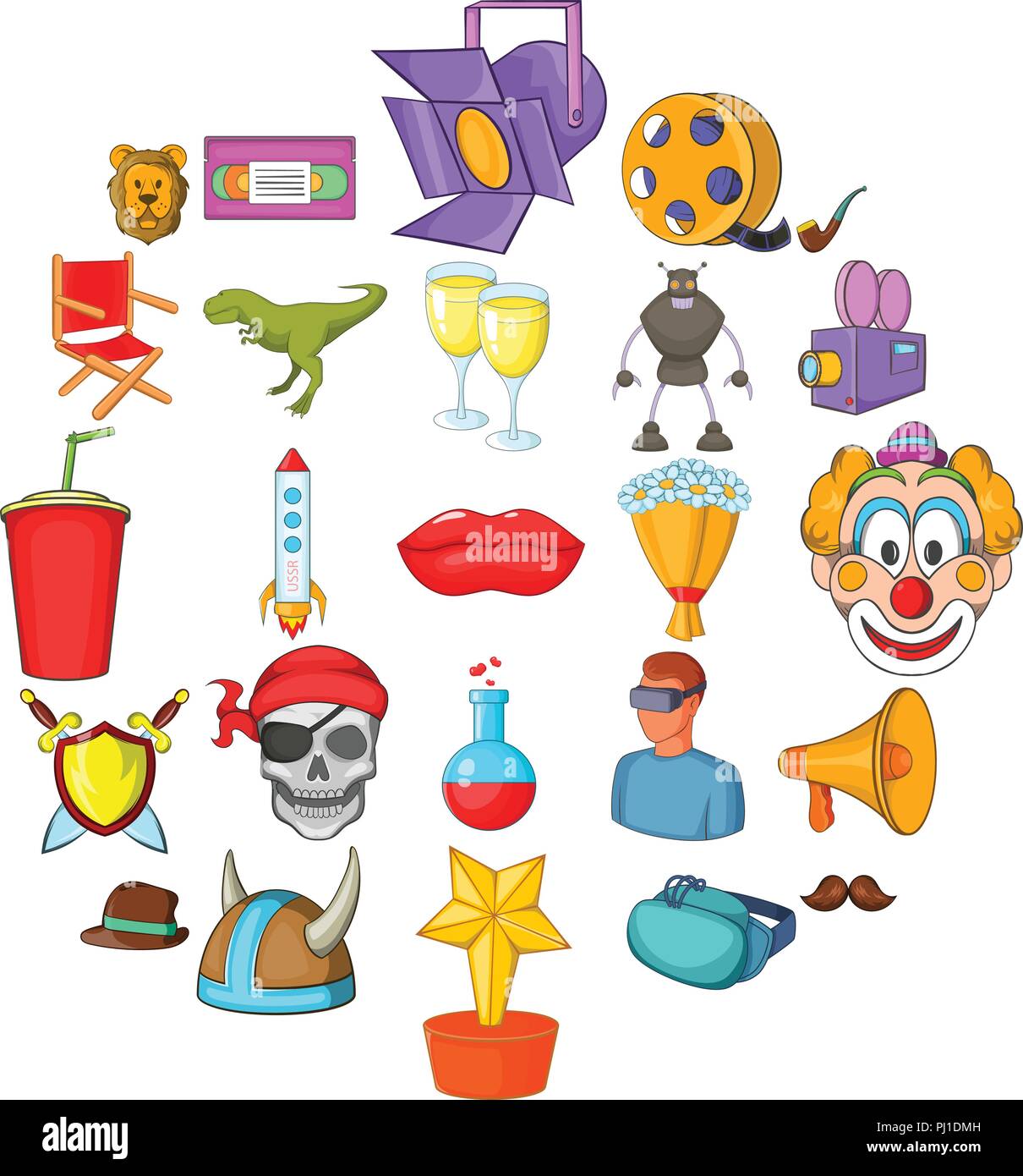 Picture theater icons set, cartoon style Stock Vector Image & Art - Alamy