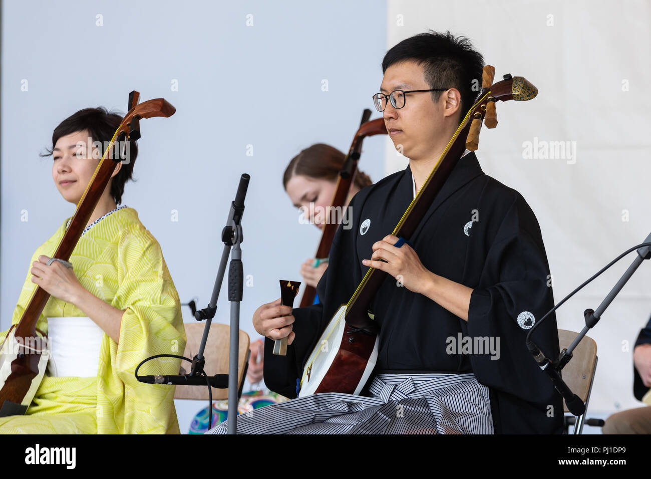 Sakura flowering day. Park "Gardens of the World" (Gaerten der Welt ...