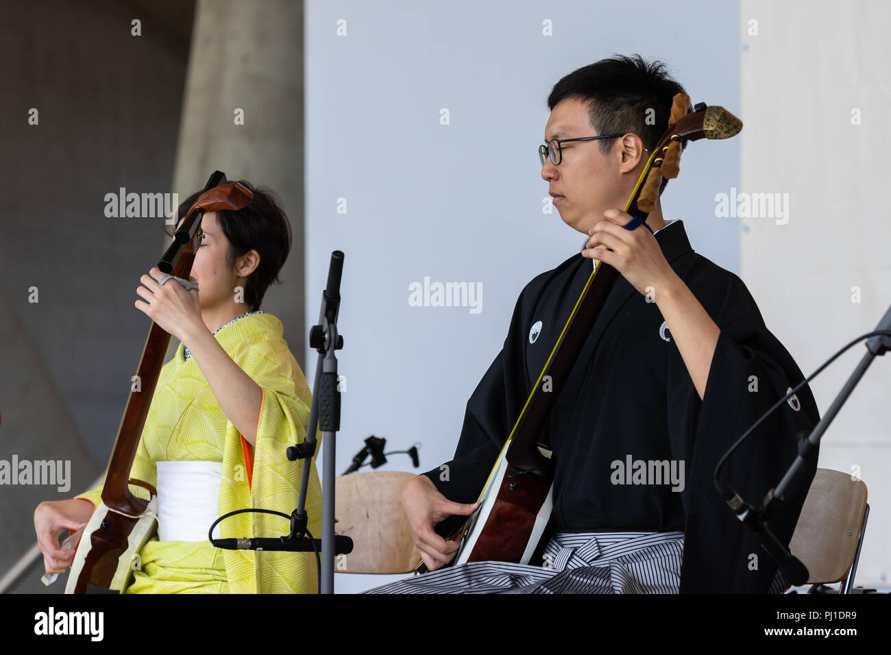 Sakura flowering day. Park "Gardens of the World" (Gaerten der Welt ...