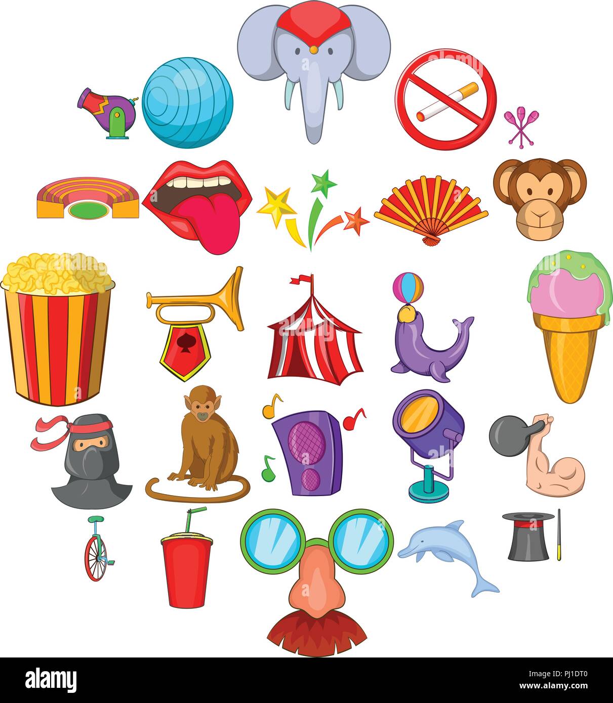 Circus icons set, cartoon style Stock Vector Image & Art - Alamy