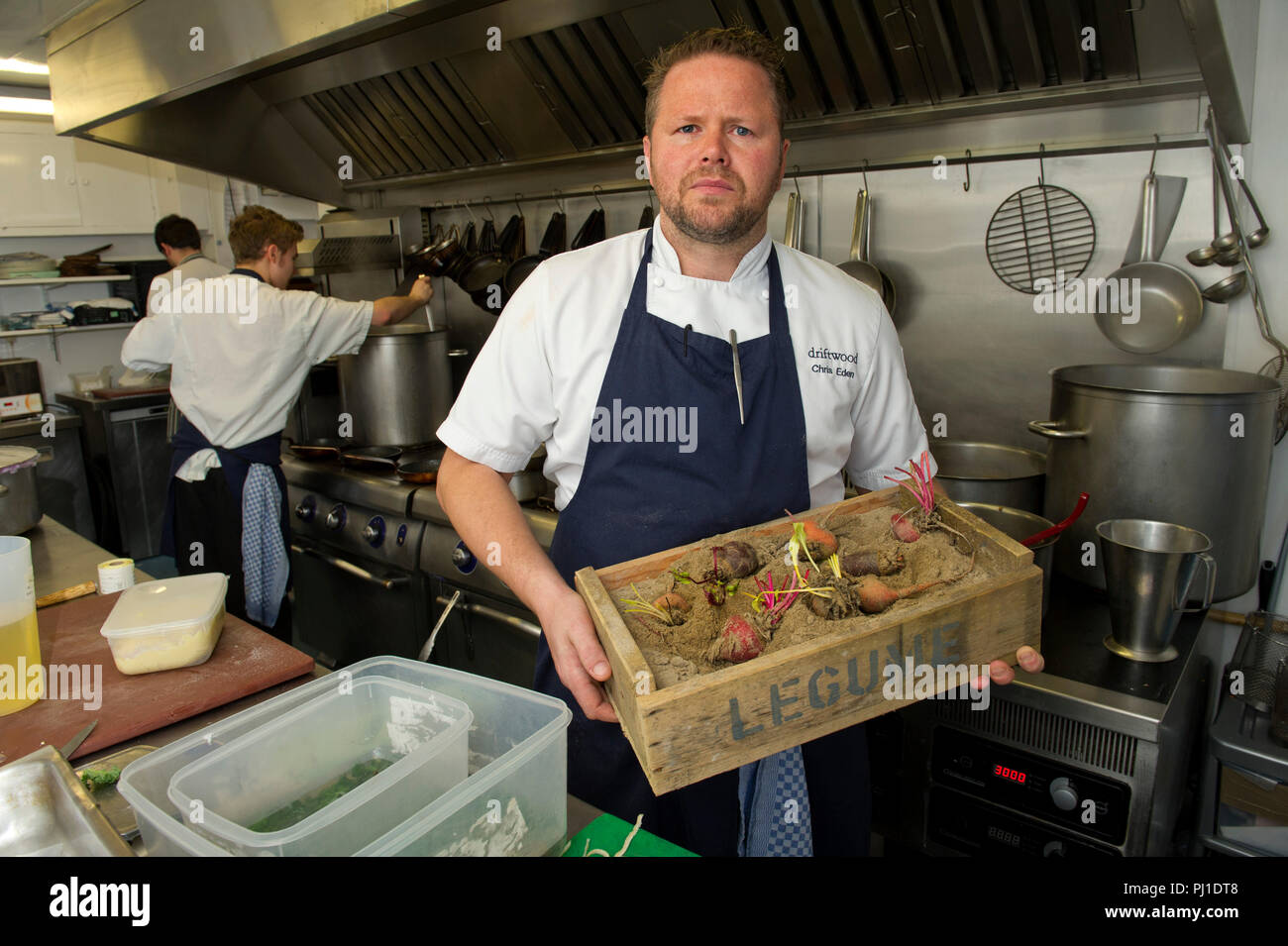 Chris Eden a Michelin starred chef at the Driftwood Hotel, Cornwall, UK ...