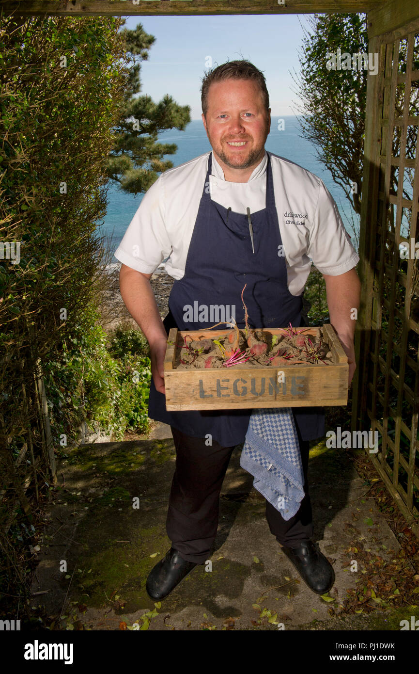 Chris Eden a Michelin starred chef at the Driftwood Hotel, Cornwall, UK ...