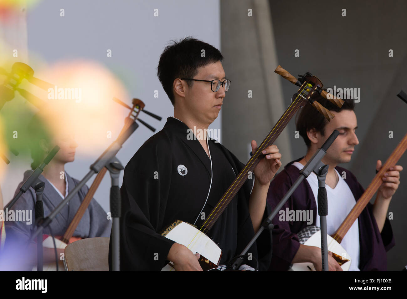 Sakura flowering day. Park "Gardens of the World" (Gaerten der Welt ...