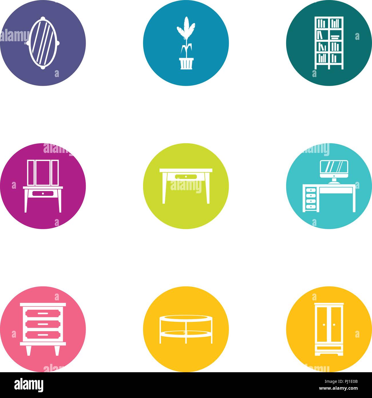 Women corner icons set, flat style Stock Vector Image & Art - Alamy