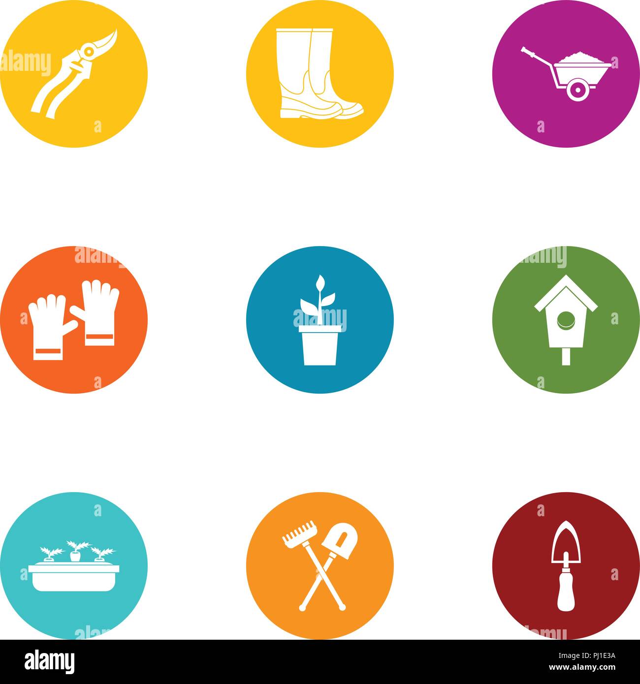 Work hand icons set, flat style Stock Vector Image & Art - Alamy