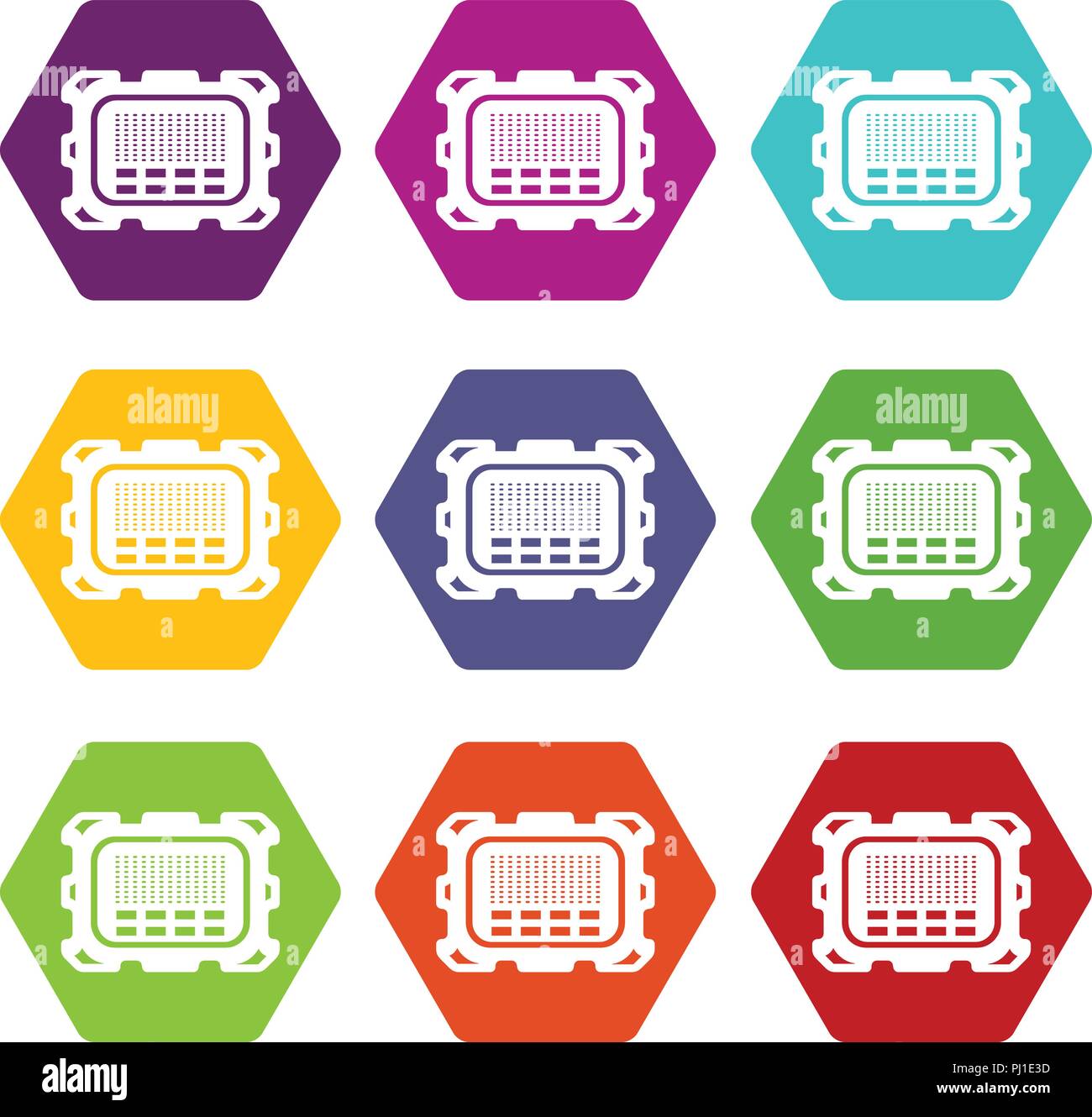 Central microchip icons set 9 vector Stock Vector Image & Art - Alamy