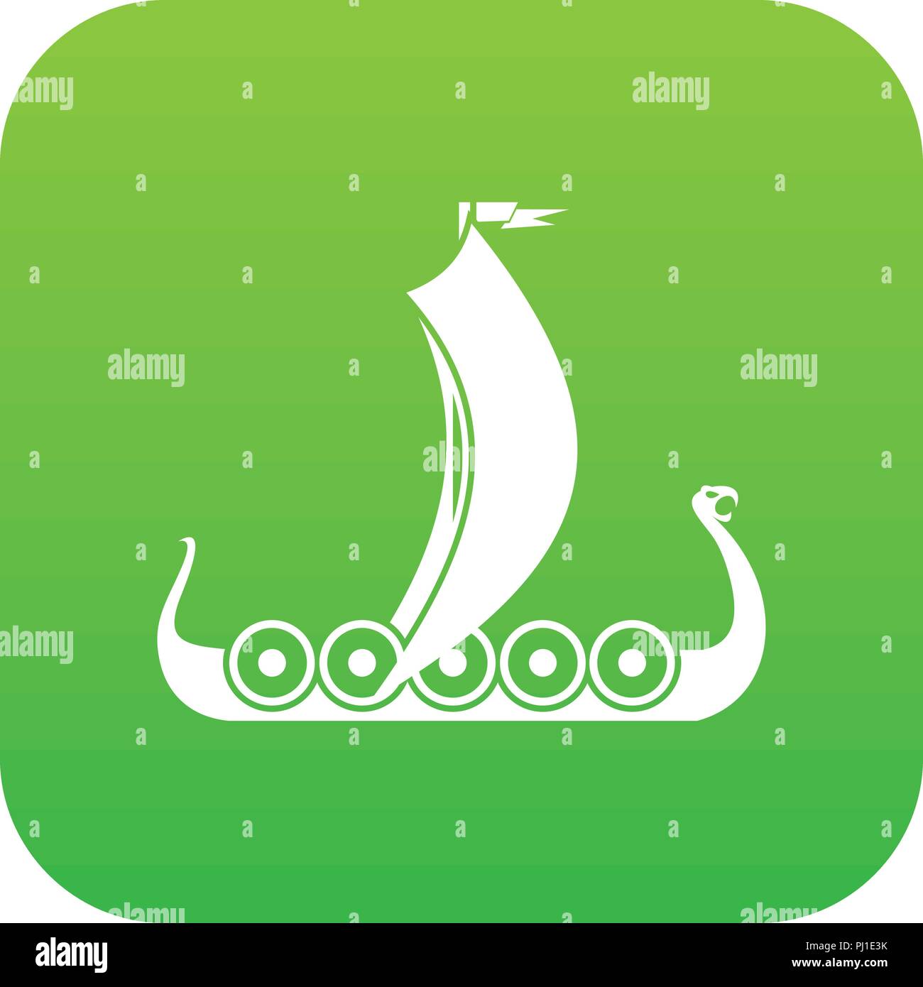 Medieval boat icon digital green Stock Vector Image & Art - Alamy