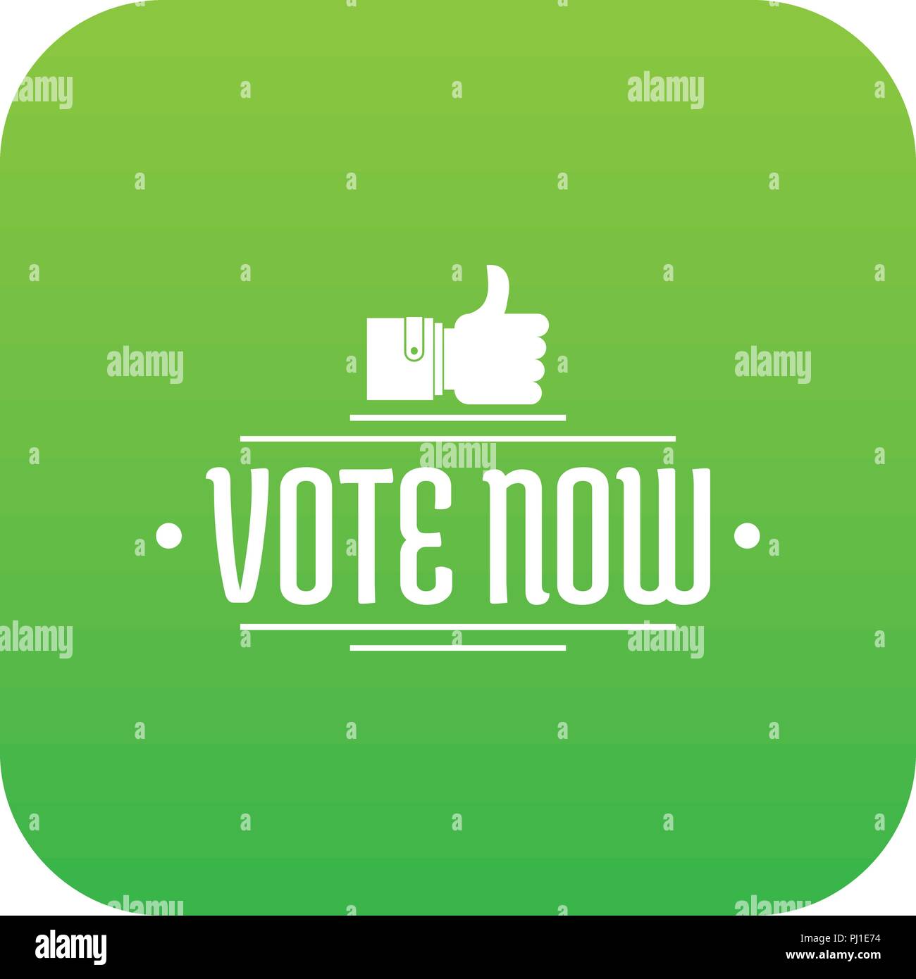 Vote now icon green vector Stock Vector Image & Art - Alamy