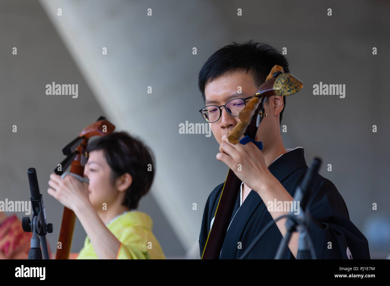 Sakura flowering day. Park "Gardens of the World" (Gaerten der Welt ...
