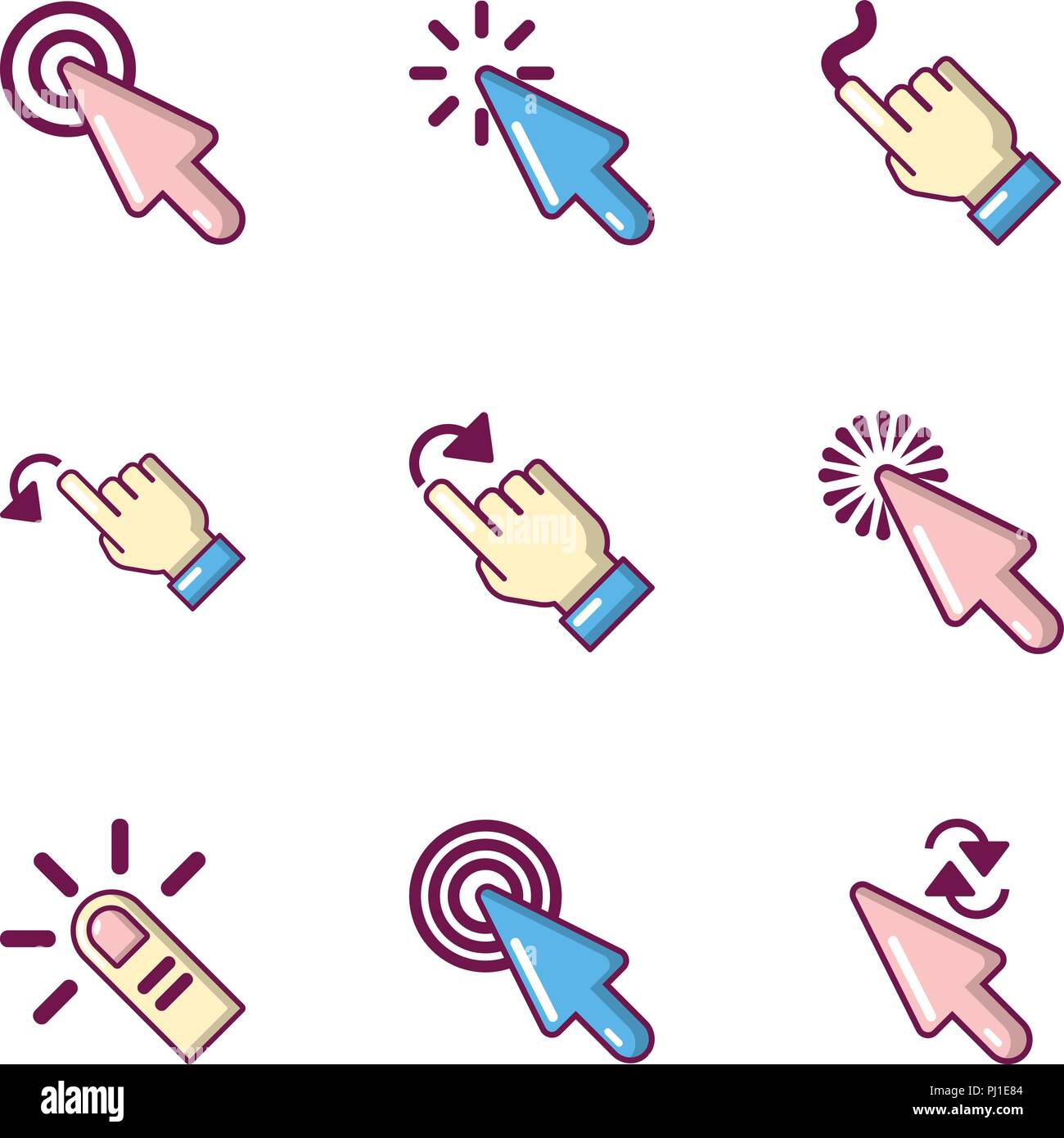 Mouse click icons set, cartoon style Stock Vector Image & Art - Alamy