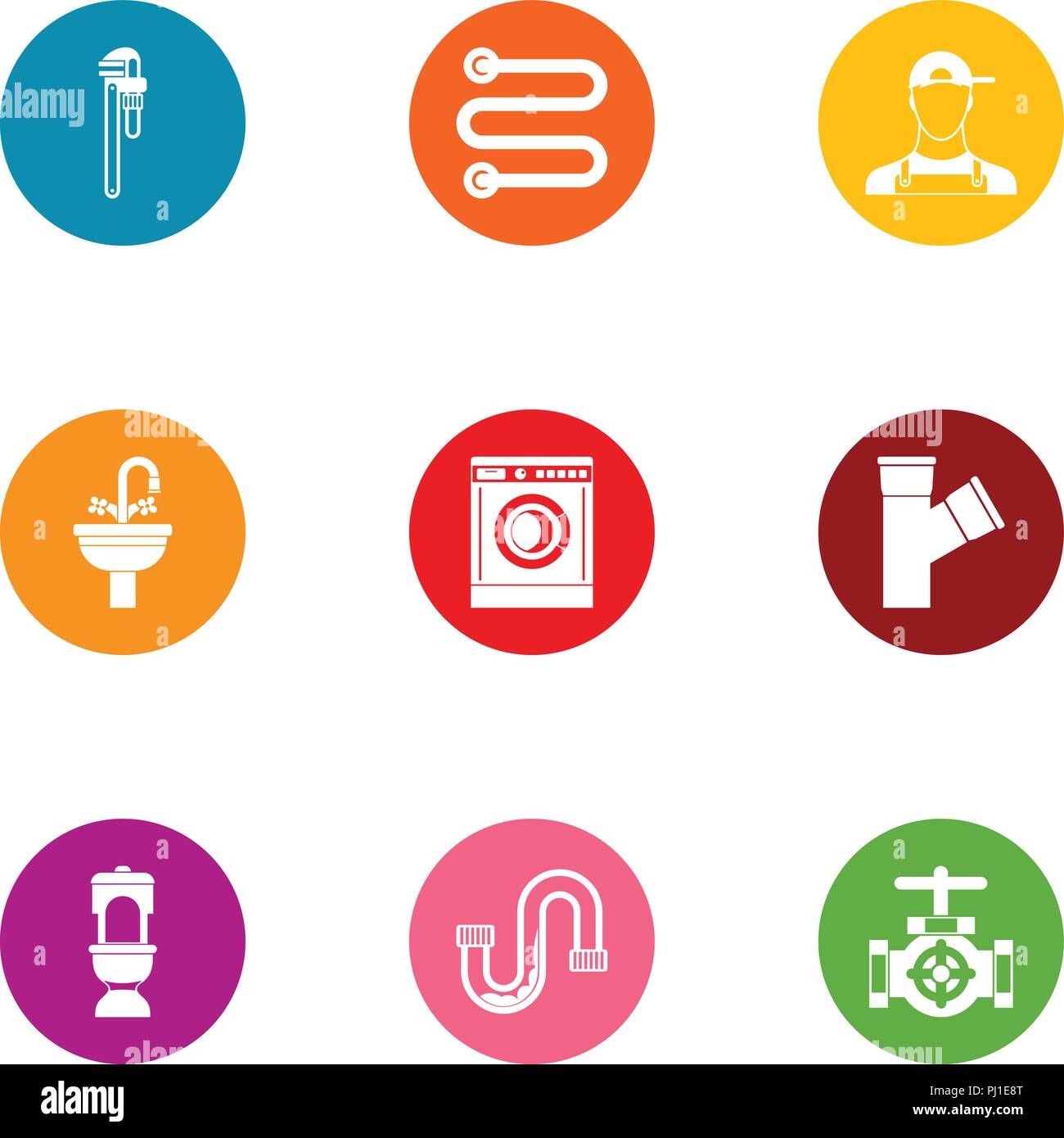 Clog icons set, flat style Stock Vector Image & Art - Alamy