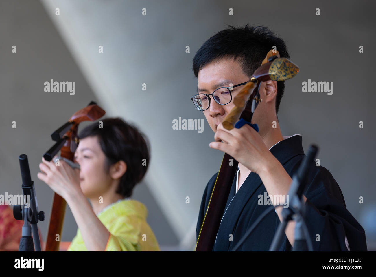 Sakura flowering day. Park "Gardens of the World" (Gaerten der Welt ...