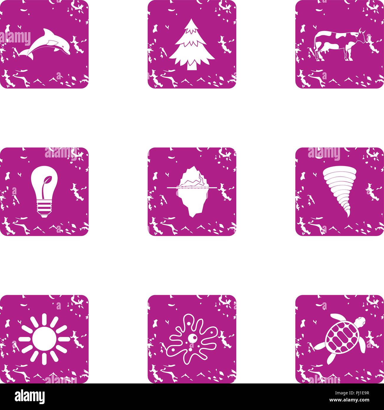 Coastal life icons set, grunge style Stock Vector Image & Art - Alamy