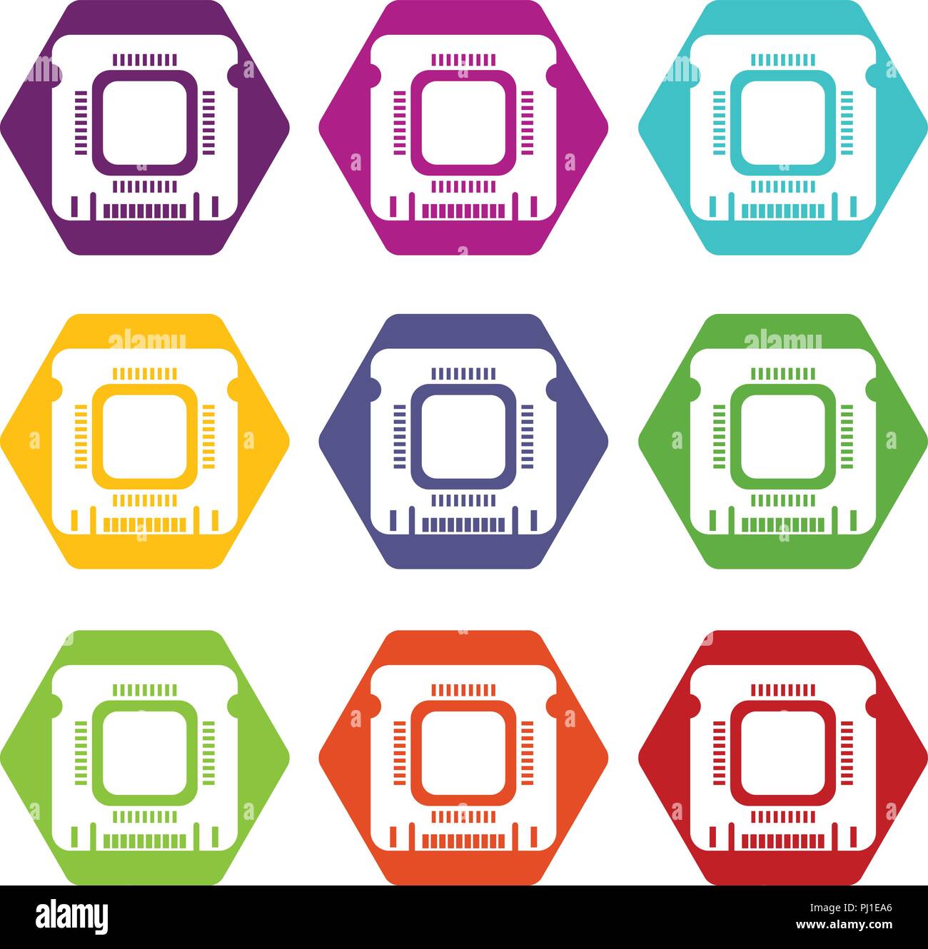 Component microchip icons set 9 vector Stock Vector Image & Art - Alamy