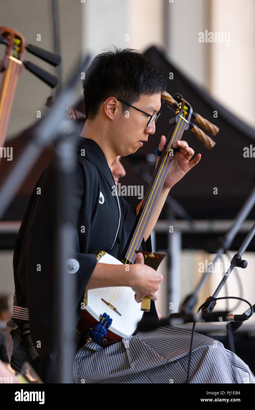 Sakura flowering day. Park "Gardens of the World" (Gaerten der Welt ...