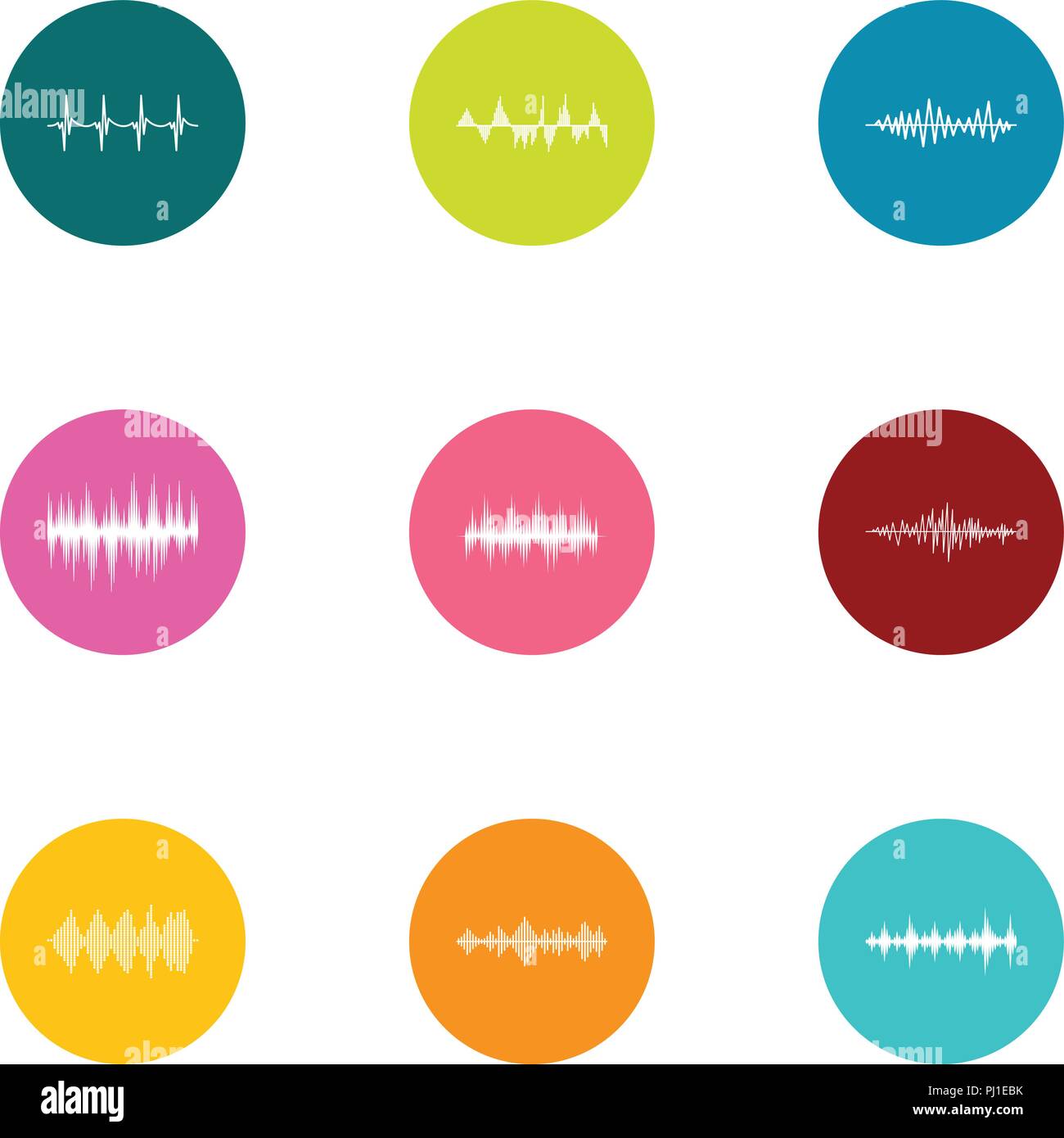 Measurement of rhythm icons set, flat style Stock Vector Image & Art ...