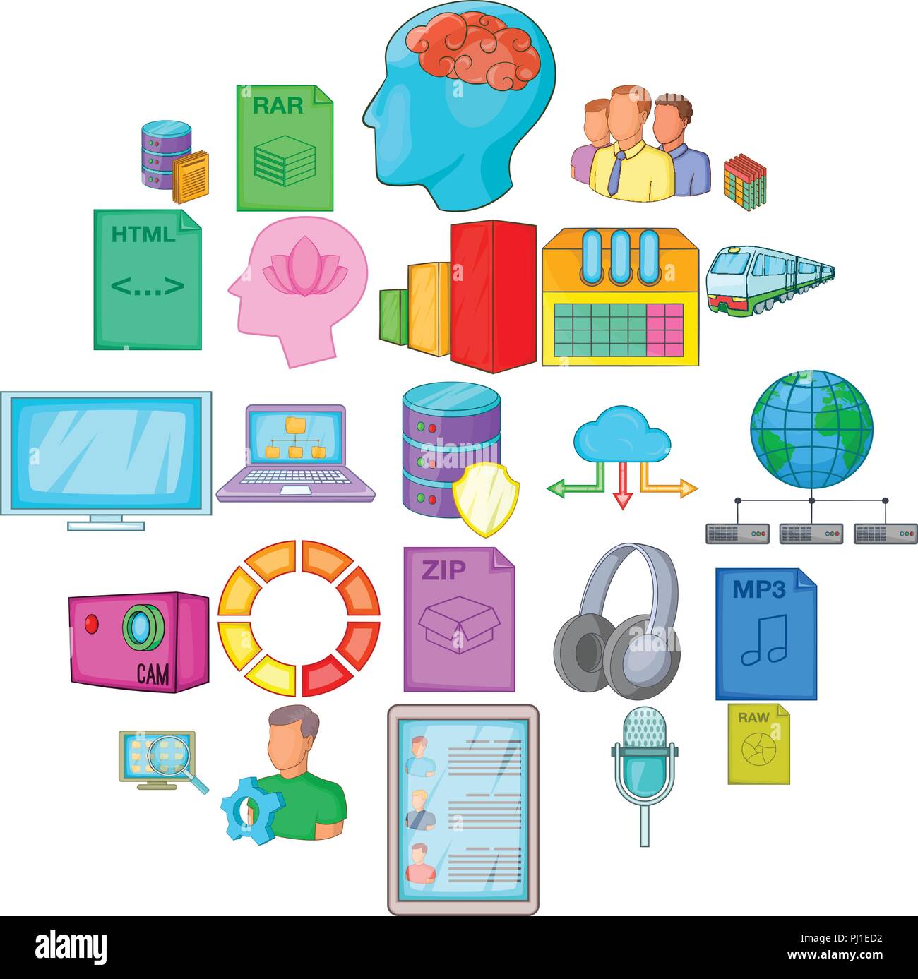 Cloud computing icons set, cartoon style Stock Vector Image & Art - Alamy