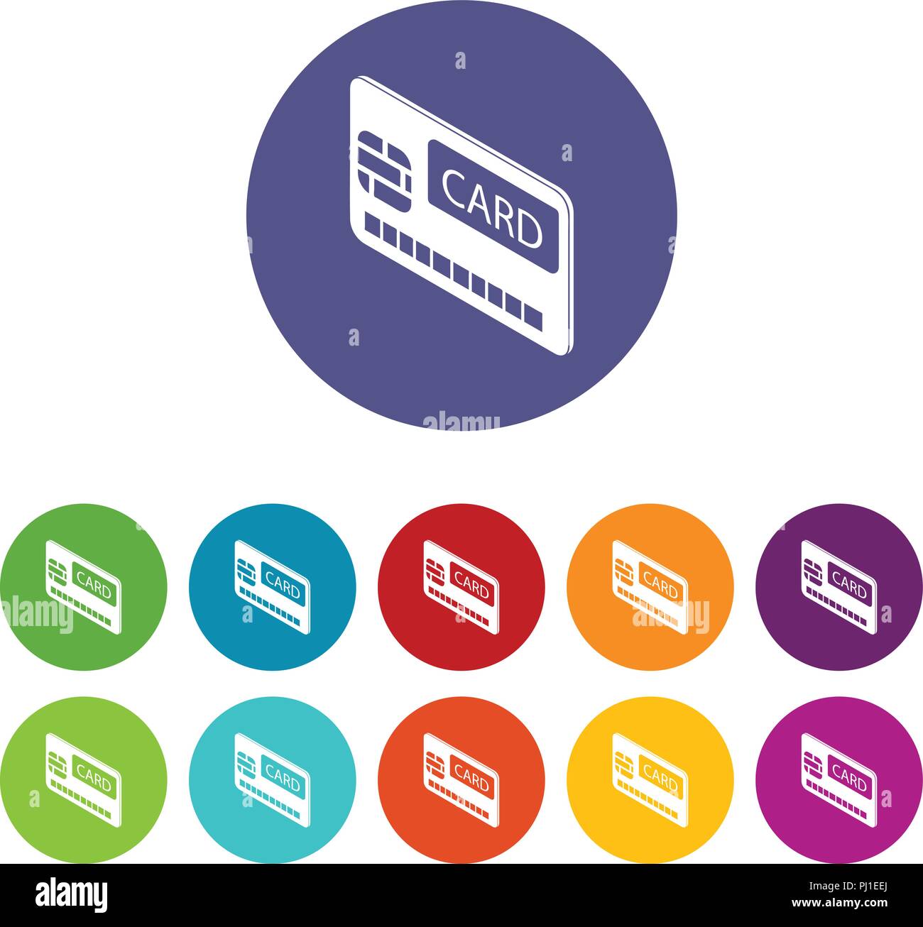 Credit card icons set vector color Stock Vector Image & Art - Alamy