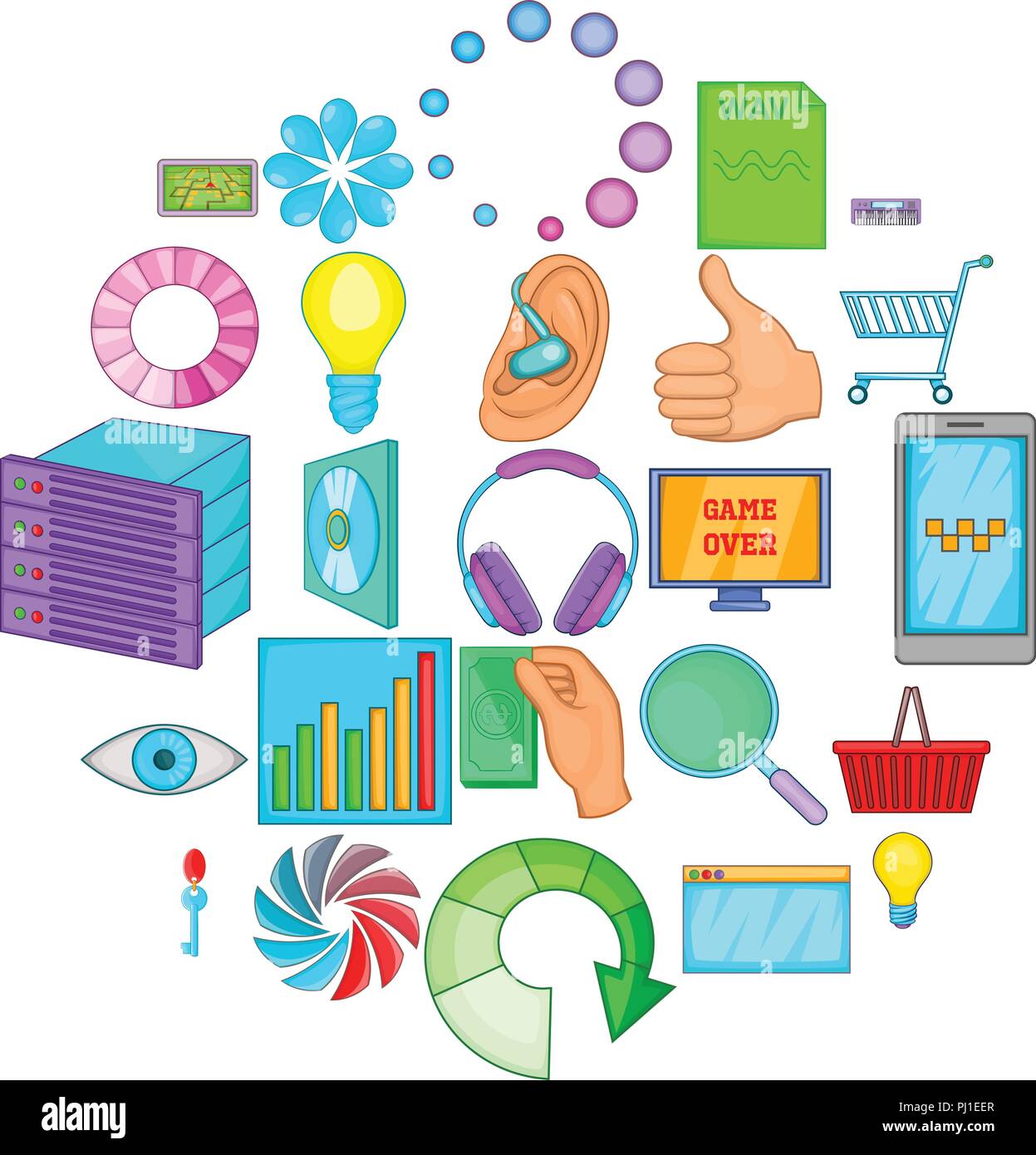 Cloud technology icons set, cartoon style Stock Vector Image & Art - Alamy