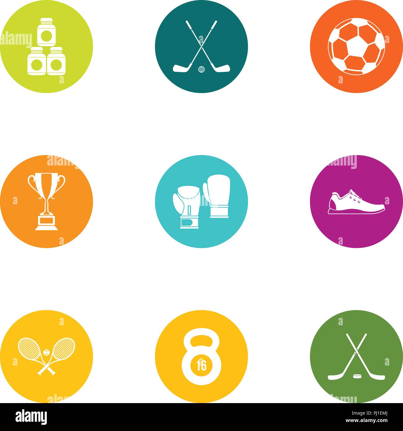 Calisthenics icons set, flat style Stock Vector Image & Art - Alamy