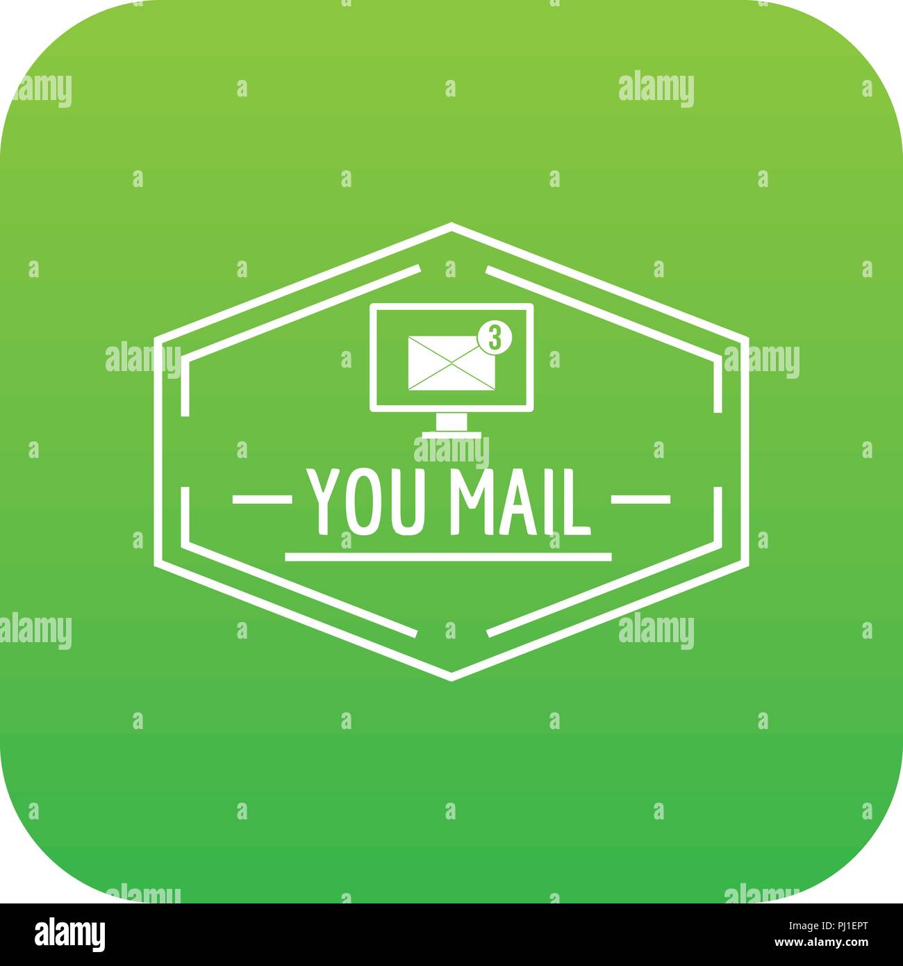 Mail icon green vector Stock Vector Image & Art - Alamy