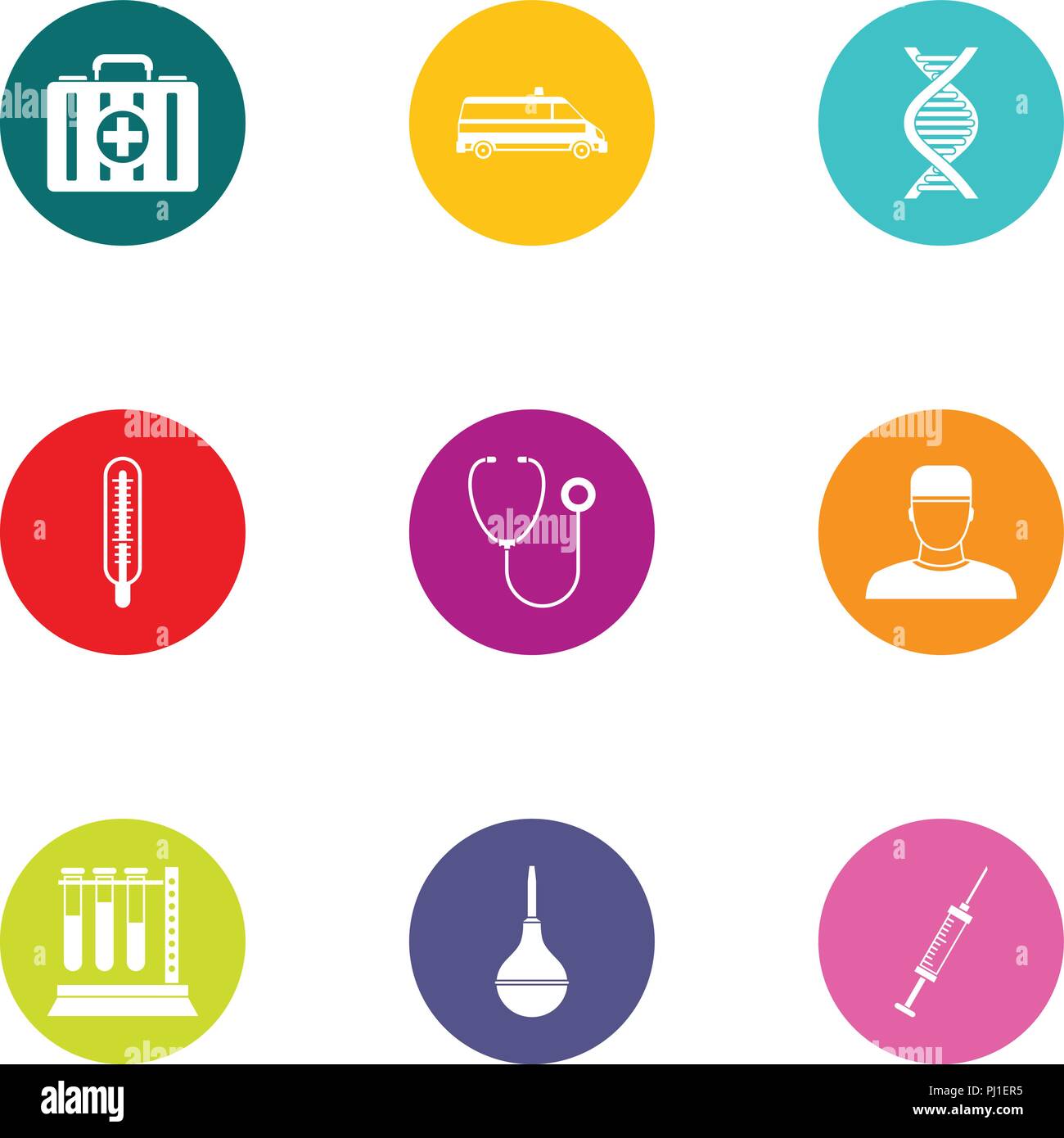 Detailed examination icons set, flat style Stock Vector Image & Art - Alamy