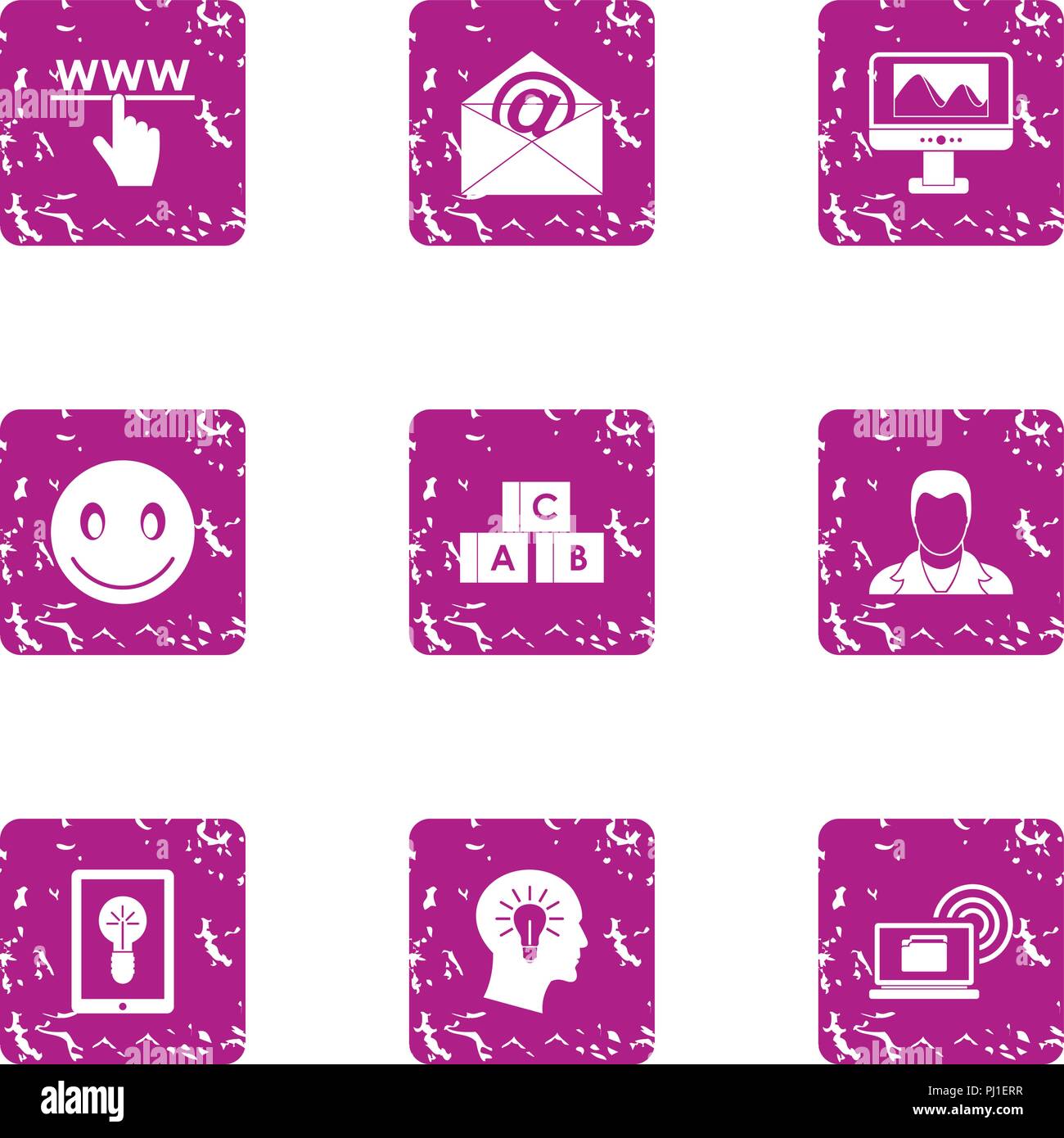 Electronic message icons set, grunge style Stock Vector Image & Art - Alamy