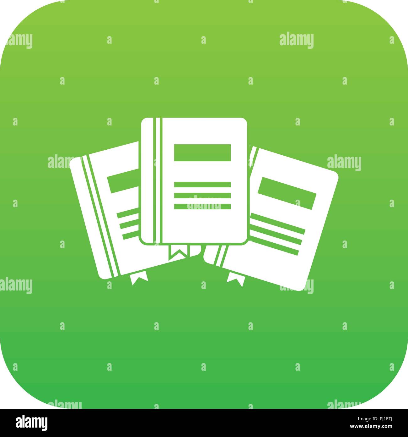 Three books with bookmarks icon digital green Stock Vector Image & Art ...