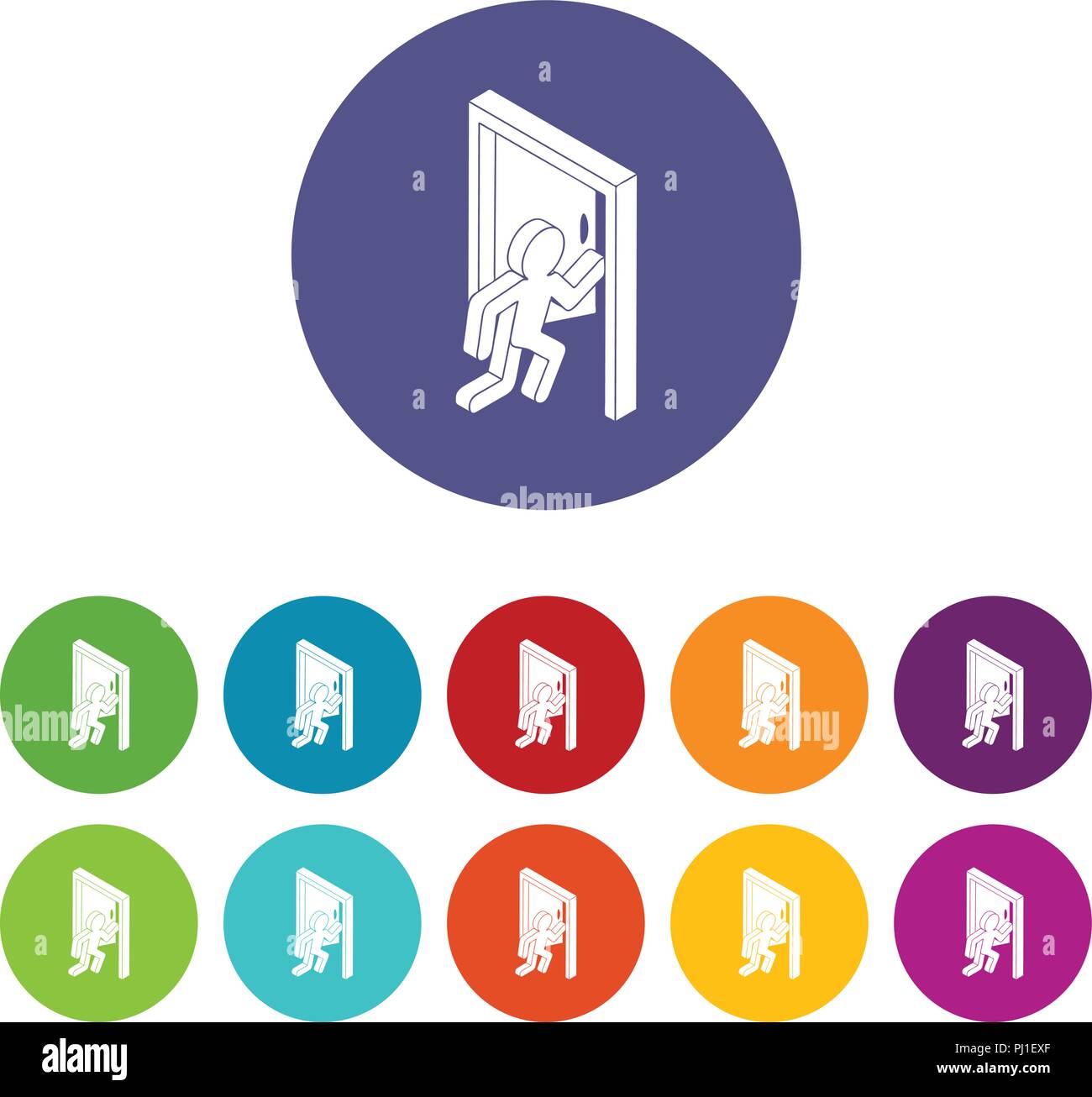 Market exit icons set vector color Stock Vector Image & Art - Alamy