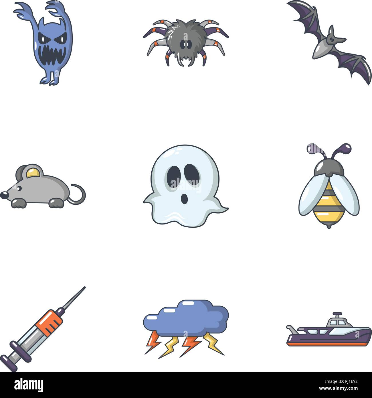 Ghost icons set, cartoon style Stock Vector Image & Art - Alamy