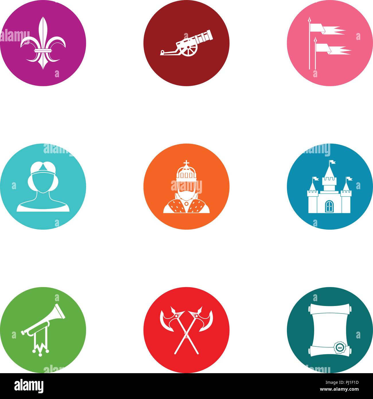 Medieval feat icons set, flat style Stock Vector Image & Art - Alamy