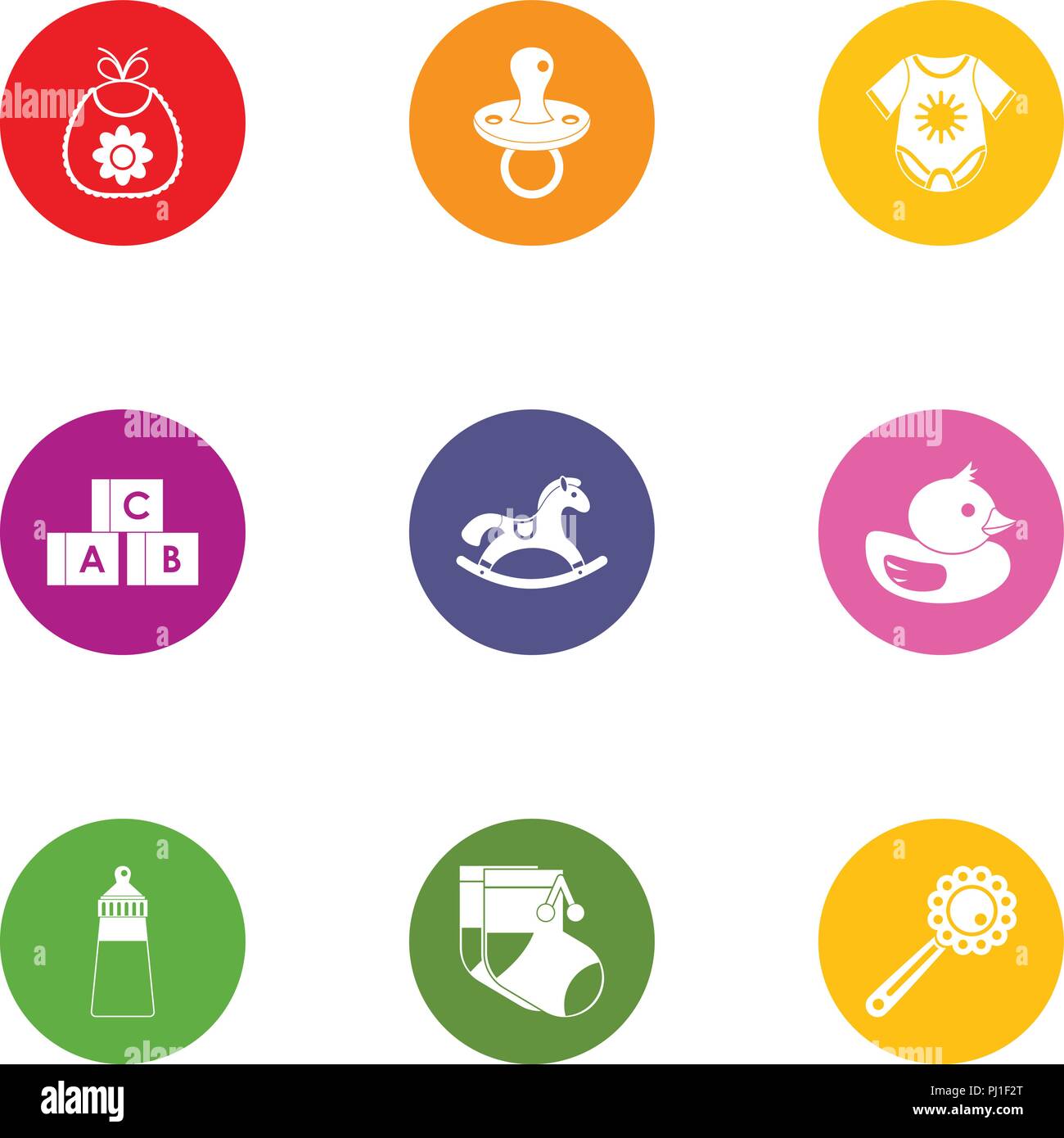 Kid education icons set, flat style Stock Vector Image & Art - Alamy