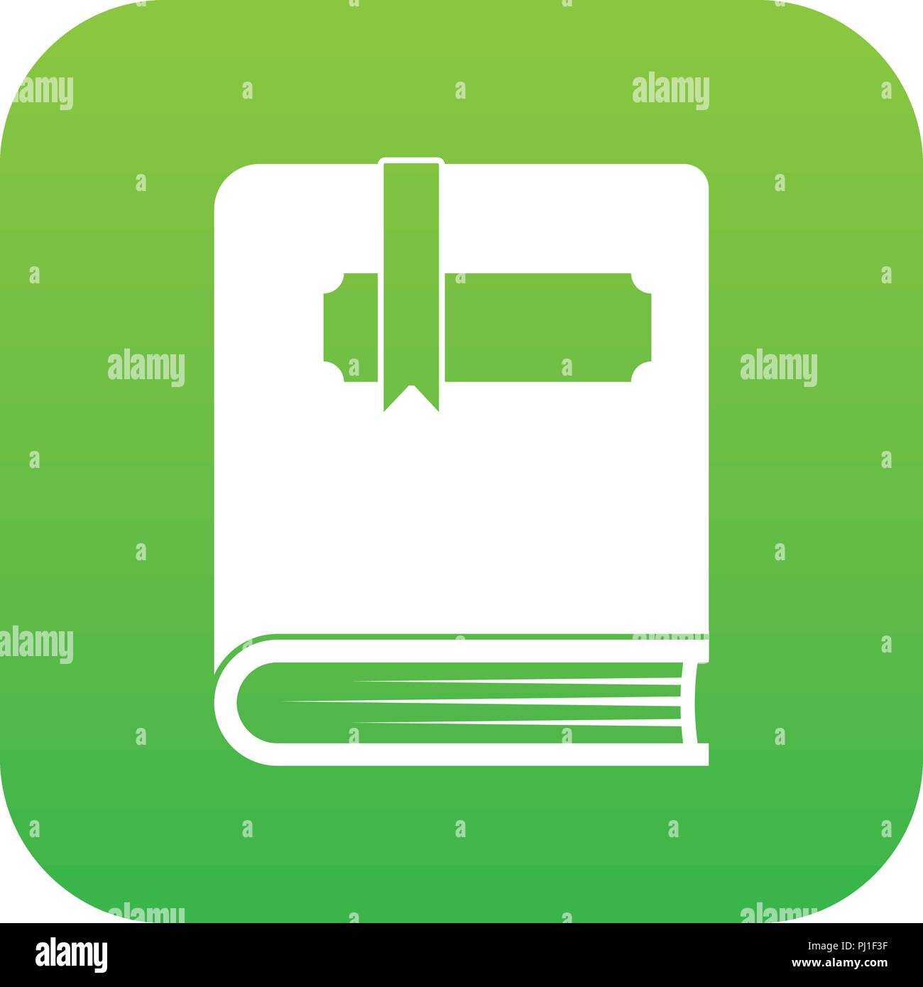 Thick book with bookmark icon digital green Stock Vector Image & Art ...