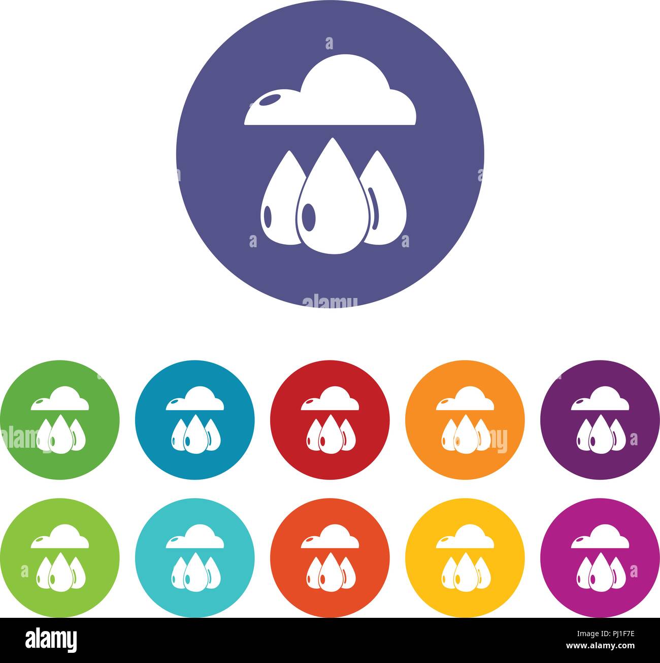 Rain weather icons set vector color Stock Vector Image & Art - Alamy