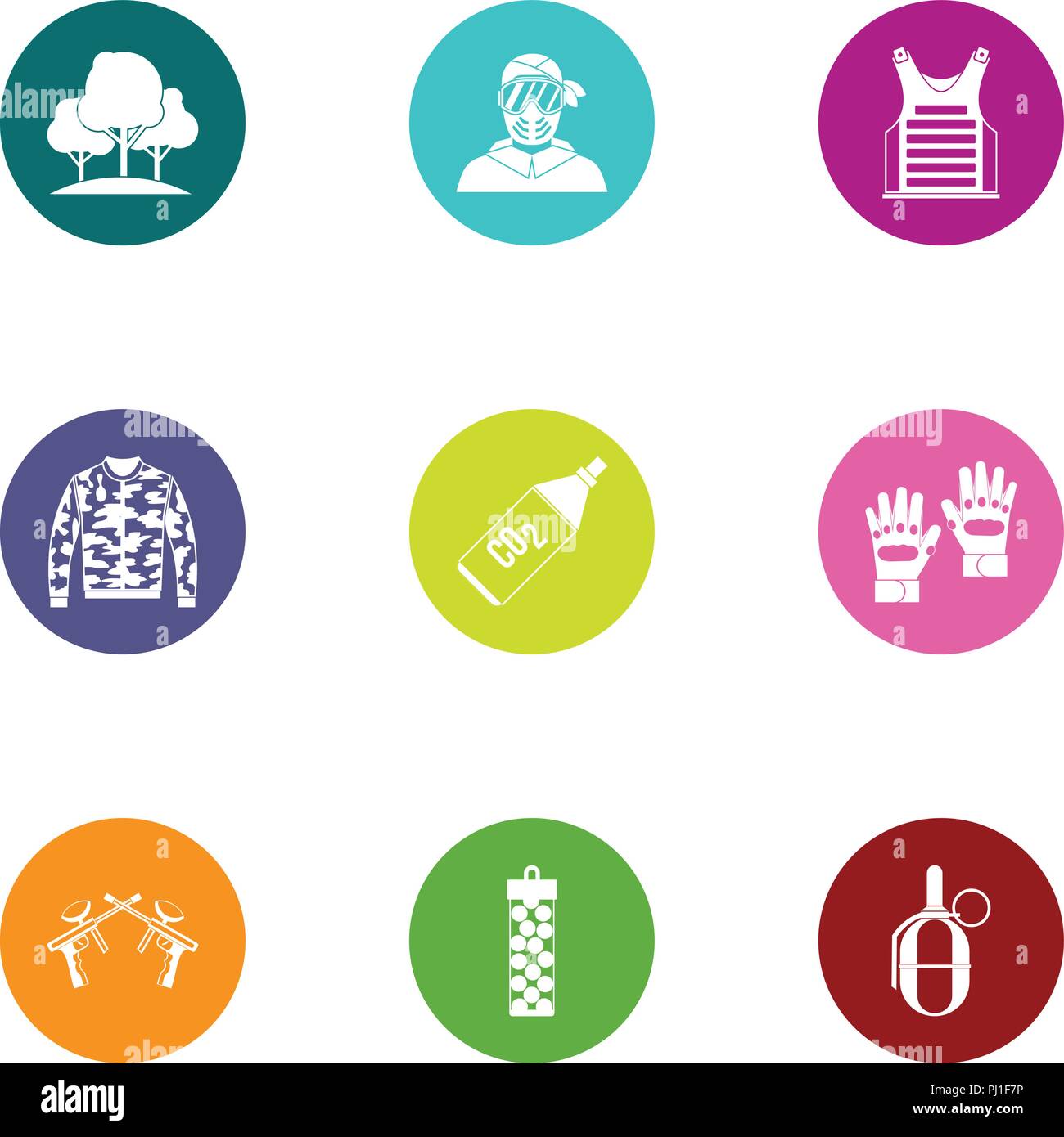 Ambuscade icons set, flat style Stock Vector Image & Art - Alamy