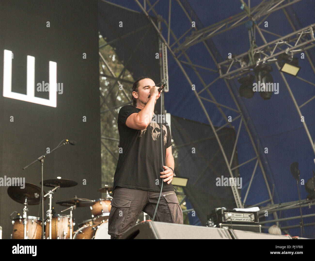 KIEV, UKRAINE - JULY 05, 2018: Ukrainian hip-hop band TNMK and Fahot ...