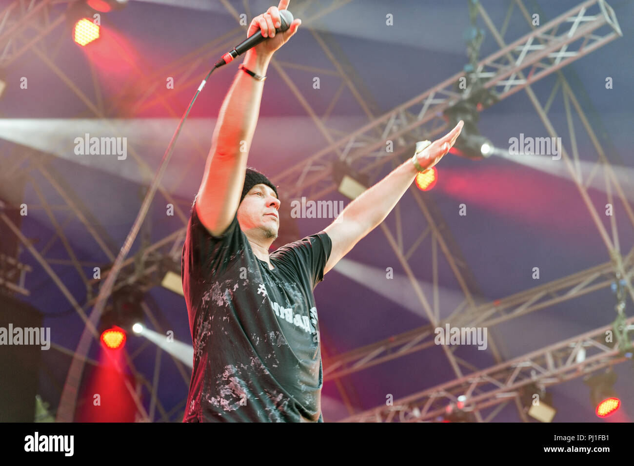 KIEV, UKRAINE - JULY 05, 2018: Ukrainian hip-hop band TNMK and Fozzi ...
