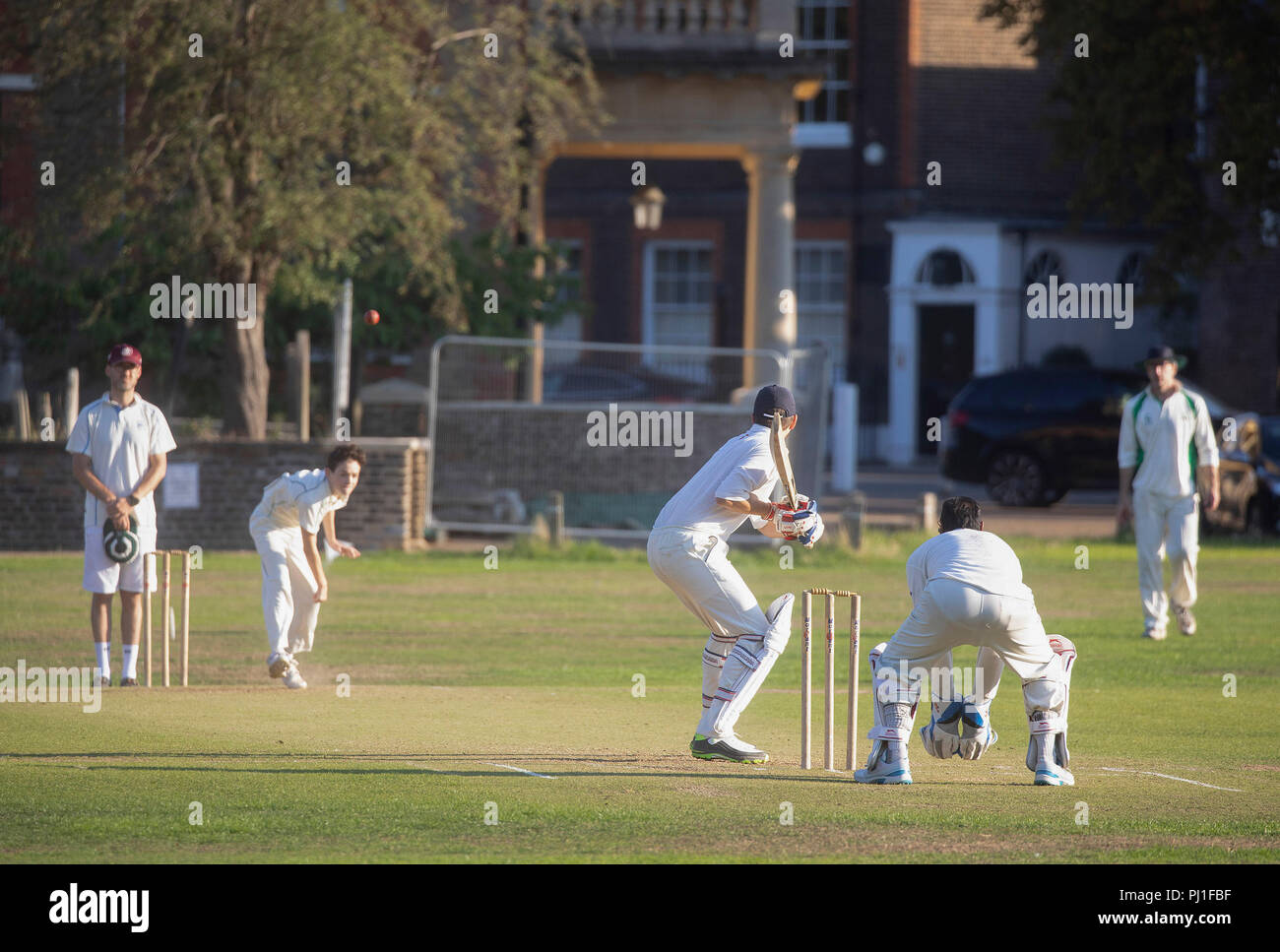 Sunday cricket at Kew Cricket Club,Kew,Richmond Stock Photo - Alamy