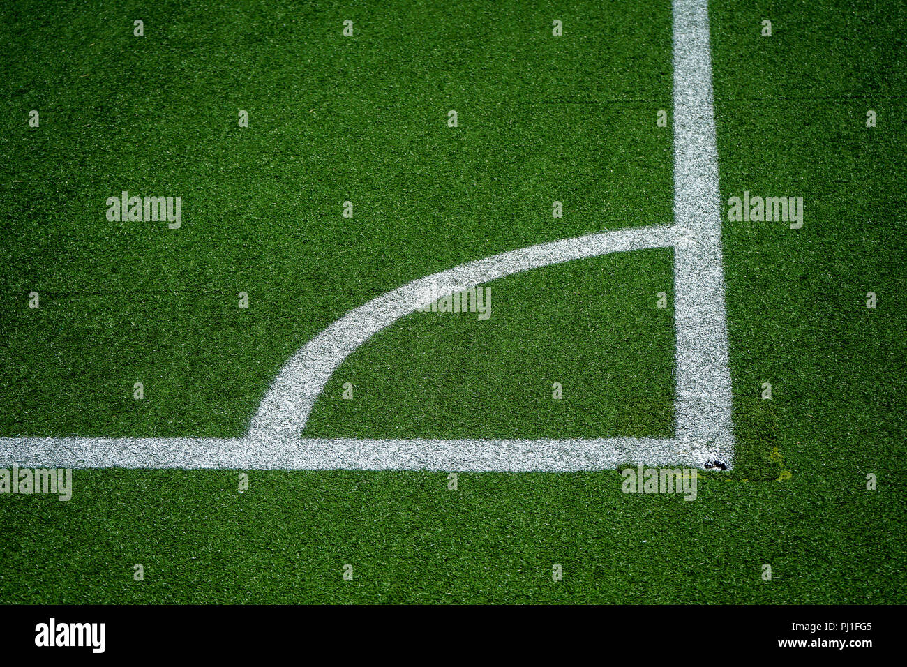 sport pitch in summer on daytime with green and white color Stock Photo ...