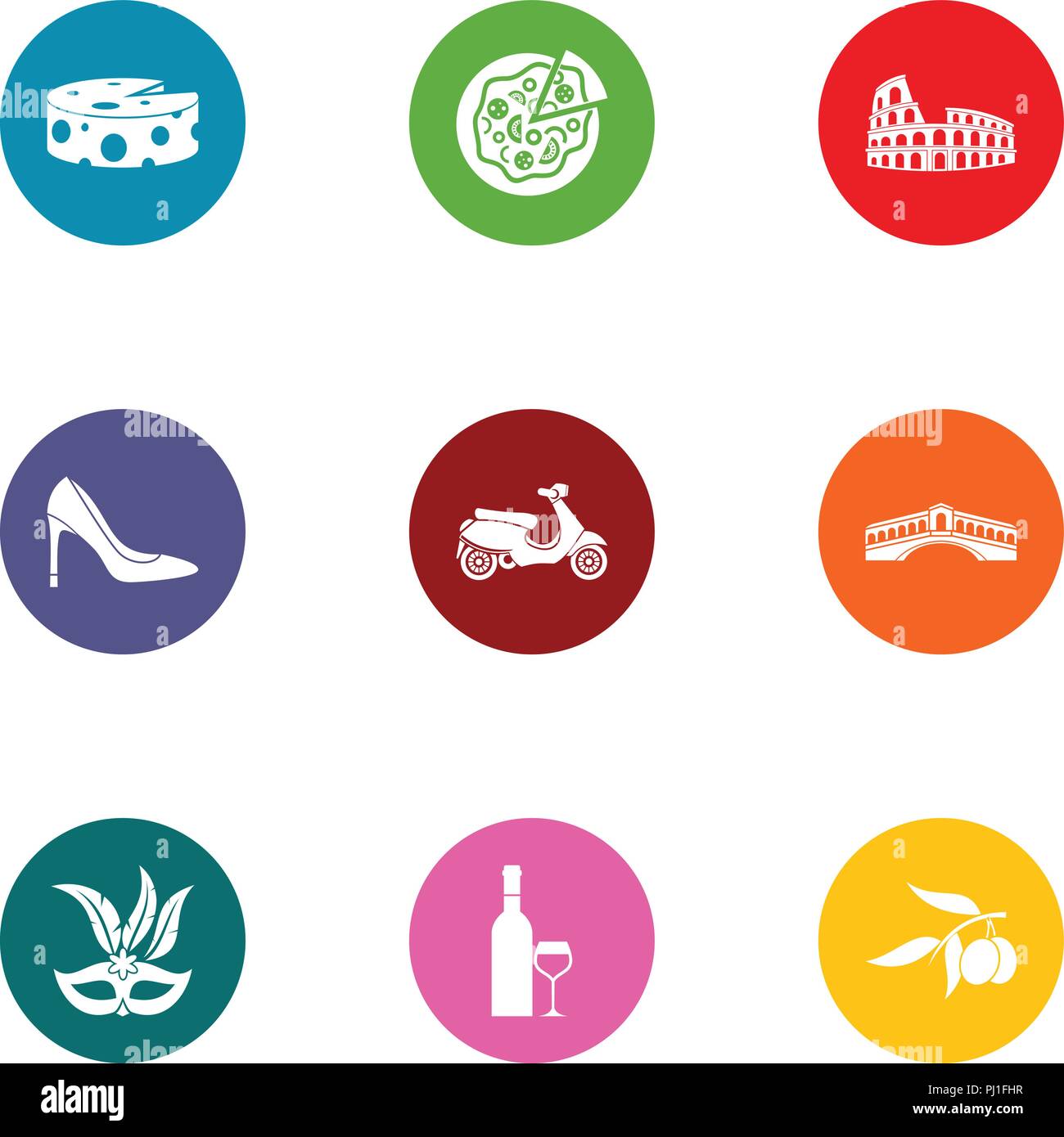 Rom icons set, flat style Stock Vector Image & Art - Alamy