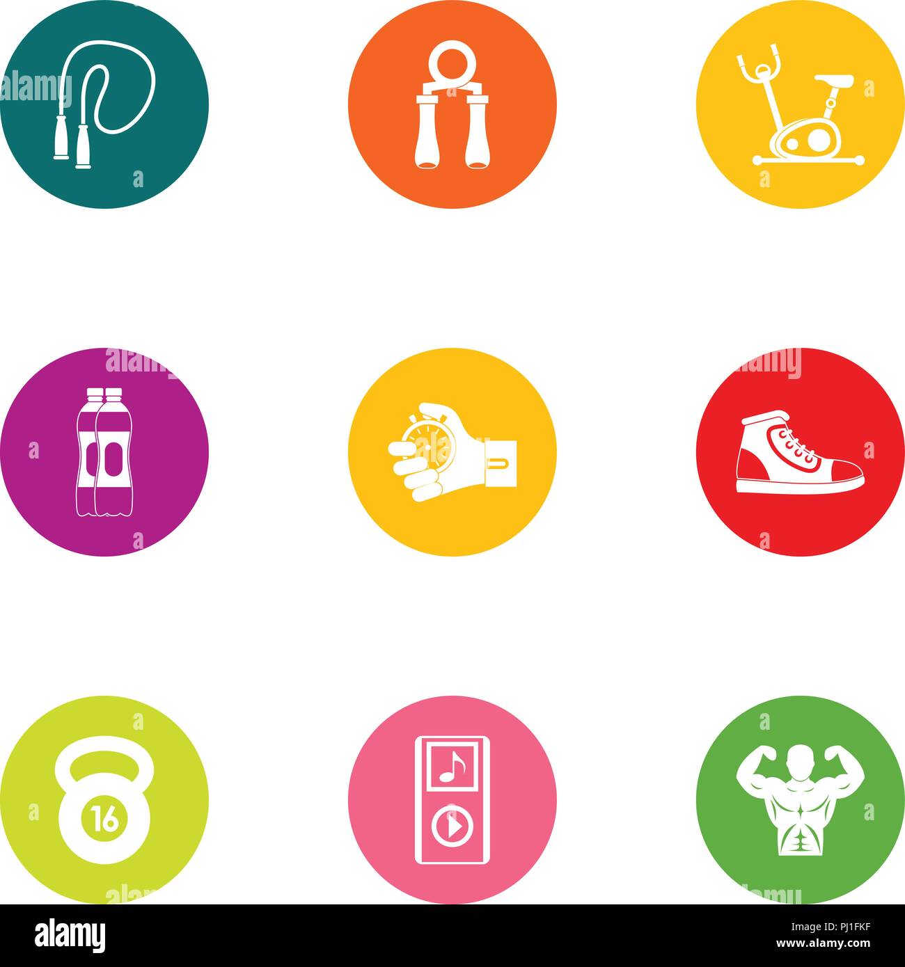 Healthy individual icons set, flat style Stock Vector Image & Art - Alamy