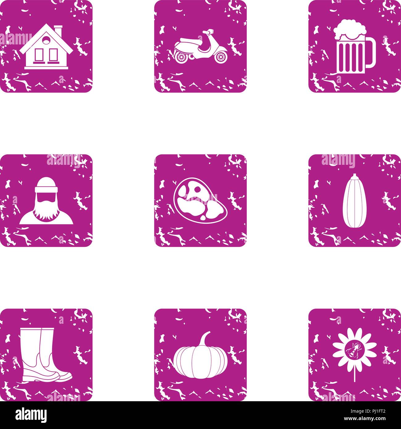 Redneck icons set, grunge style Stock Vector Image & Art - Alamy