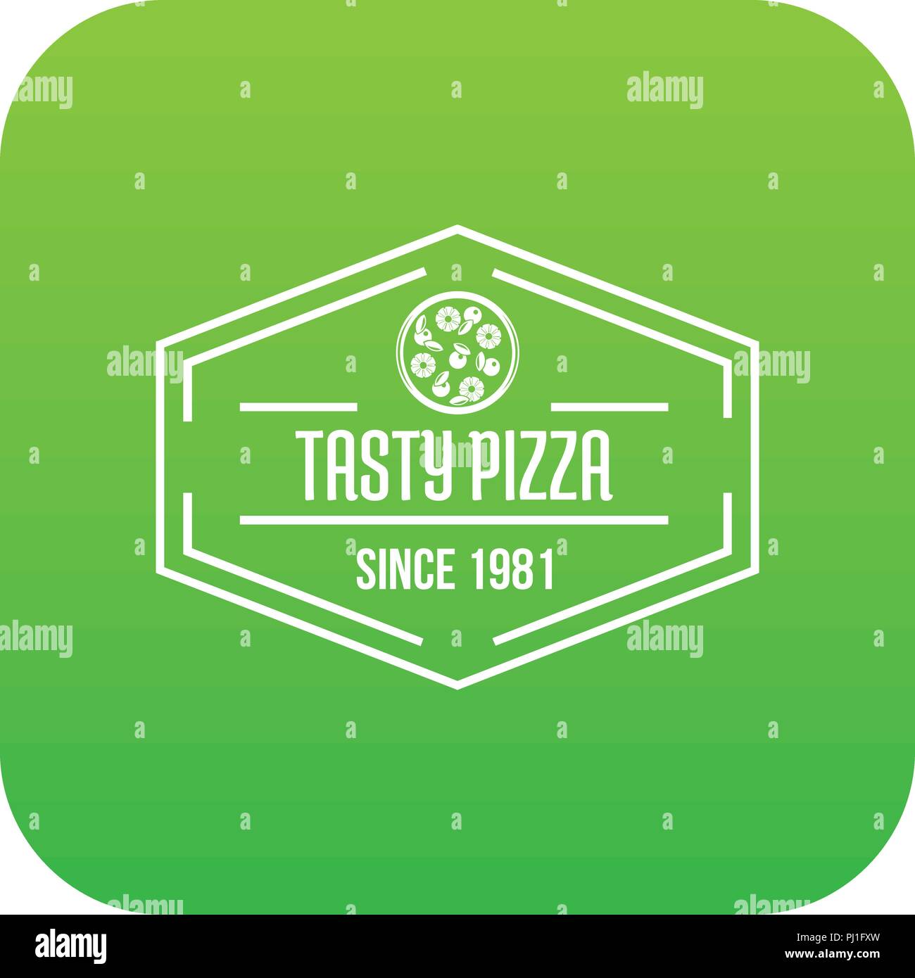 Pizza tasty icon green vector Stock Vector Image & Art - Alamy