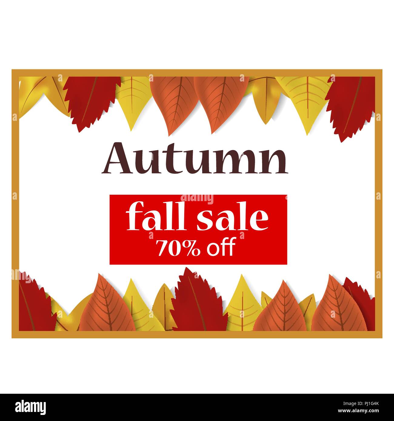 Autumn fall sale off concept background, realistic style Stock Vector ...