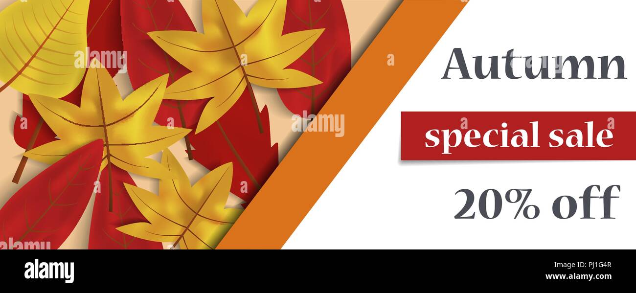 Autumn special sale concept background, realistic style Stock Vector ...