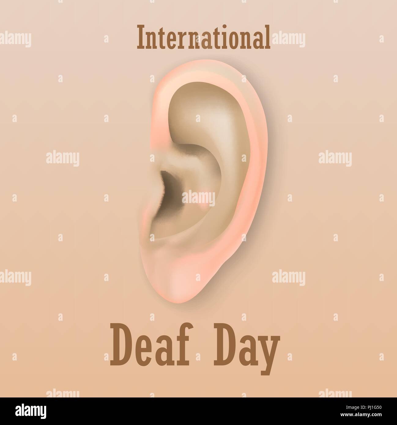 International deaf day concept background, realistic style Stock Vector ...