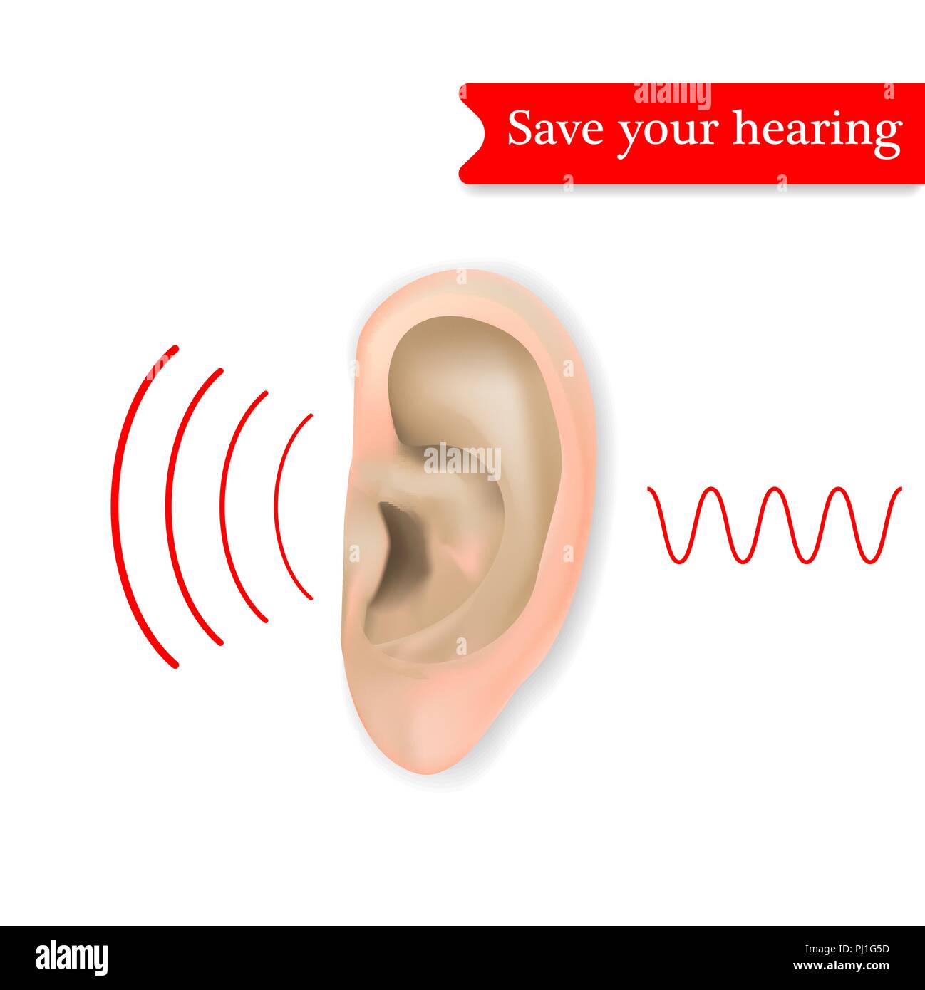Save your hearing concept background, realistic style Stock Vector ...